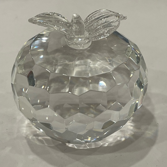 Office | Vintage Real Crystal Clear Apple Paperweight | Poshmark